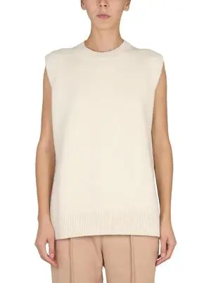 JIL SANDER Wool Vest - Ivory