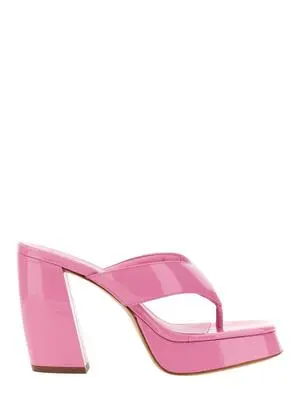 GIA BORGHINI Patent Leather Sandals - Pink