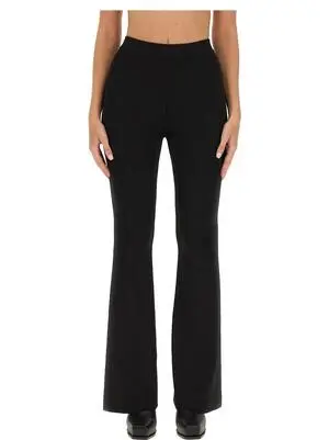 Stella McCartney Ribbed Wide Leg Pants - Black