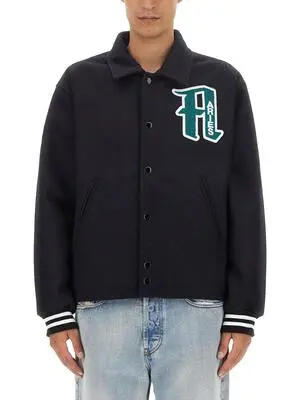 Aries Oversized Wool Varsity Jacket - Black