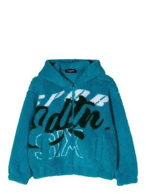Dsquared2 Jacquard Fur Zip-up Hoodie - Azure