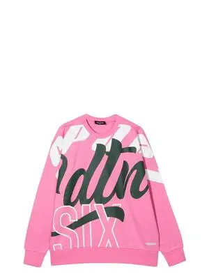Dsquared2 Crewneck Sweatshirt With Allover Writing - Pink