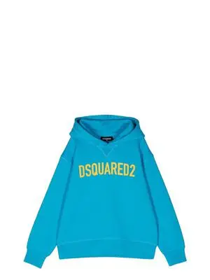 Dsquared2 Hooded Logo Cotton Hoodie - Azure
