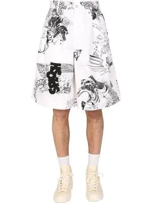 Comme Des Garçons X Christian Marclay Printed Shorts - White