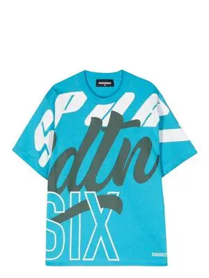 Dsquared2 All Over Logo T-shirt - Azure