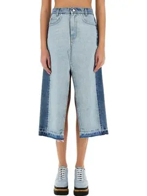 Stella McCartney Skirt With Contrasting Panel - Denim