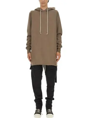 Rick Owens Oversized Cotton Hoodie - Beige