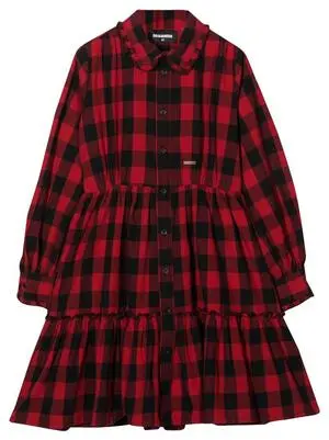Dsquared2 Checked Dress With Buttons And Collar - Multicolour