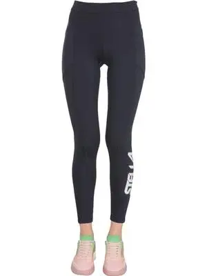 Stella McCartney Leggings With Scuba Logo - Blue