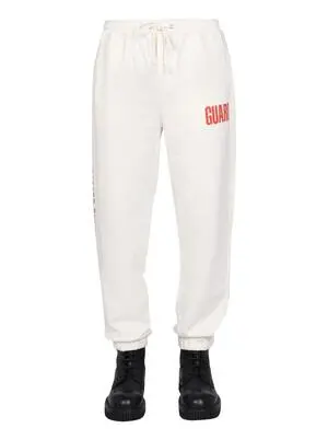 Helmut Lang Logo Print Jogging Pants - White