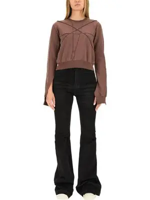Rick Owens Cropped Sweatshirt - Brown