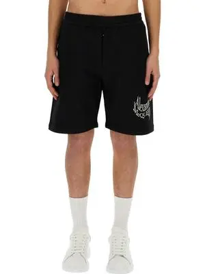 Alexander McQueen Bermuda With Logo - Black