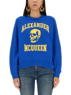 Alexander McQueen Varsity Skull Sweatshirt - Blue