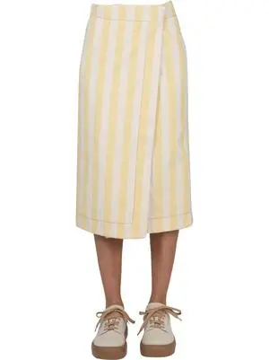 Sunnei Striped Pattern Skirt - Beige