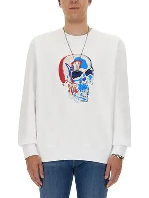 Alexander McQueen Skull Printed Sweatshirt - White