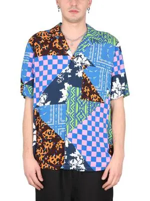MARCELO BURLON COUNTY OF MILAN Hawaii Mix & Match Shirt - Blue