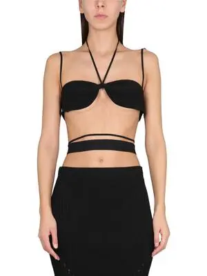 ANDREÄDAMO Top With Adjustable Lace - Black