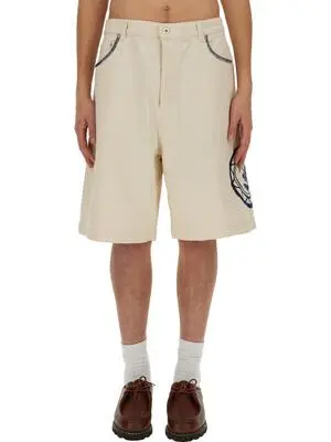 Drole De Monsieur Cotton Bermuda Shorts Powder