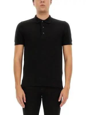 TOM FORD Piquet Polo - Black