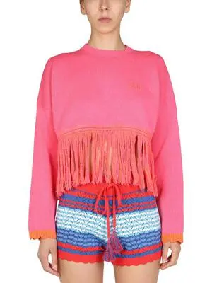 GALLO Logo Embroidery Sweater - Fuchsia