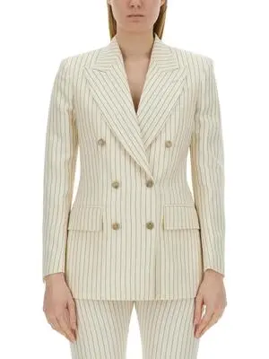 TOM FORD Double-breasted Wallis Jacket - Powder