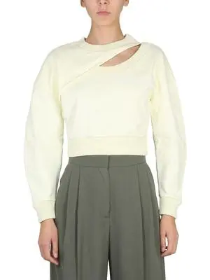 Alexander McQueen Cropped Sweatshirt - Ivory
