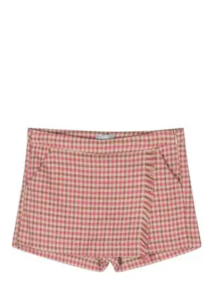 IL GUFO Checked Skirt Pants - Fuchsia