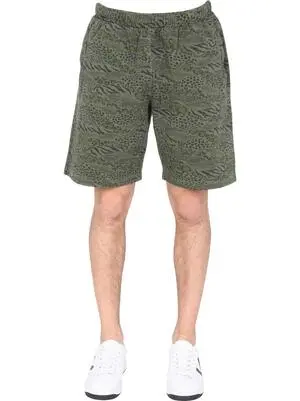 Kenzo Bermuda Shorts With Animal Print - Brown