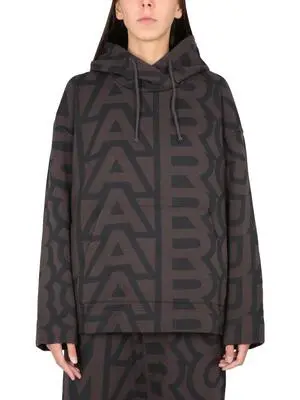 Marc Jacobs Monogram Logo Hooded Sweatshirt - Brown
