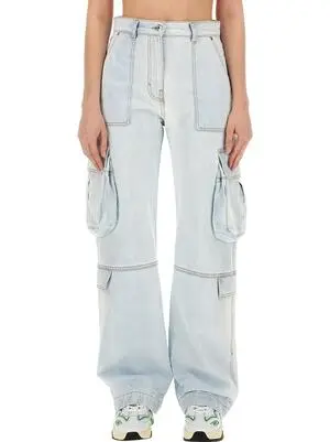 MSGM Cotton Cargo Pants - Denim