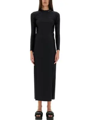 Alexander Wang Long Dress With Logo - Black