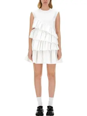 MSGM Ruffled Dress - White
