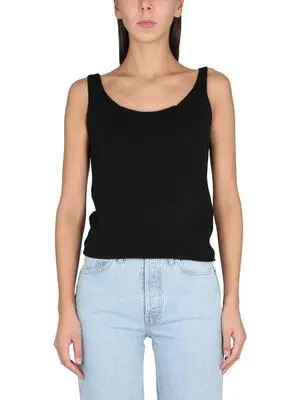 Aspesi Cotton Ribbed Tank Top - Black