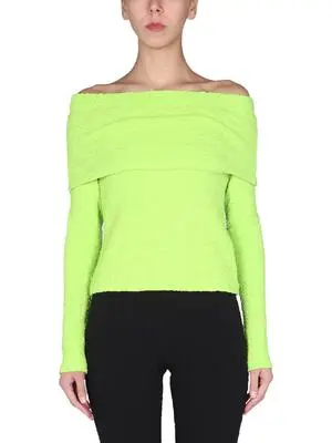 MSGM Boat Neck Top - Green