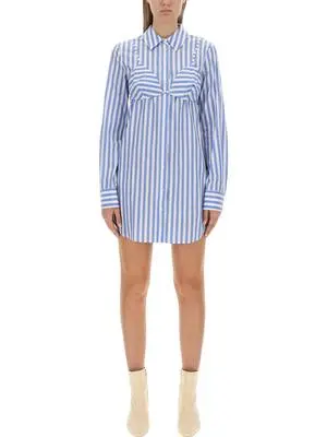 Staud Alita Shirt Dress - Azure