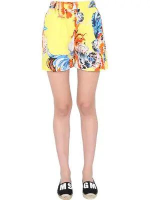MSGM Printed Shorts - Yellow