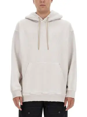 MSGM Hooded Cotton Sweatshirt - Beige