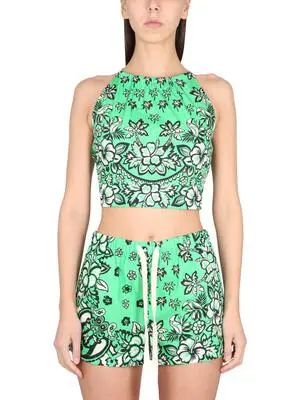 Red Valentino Carre' Bandana Top - Green