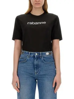 Rabanne T-shirt With Logo - Black