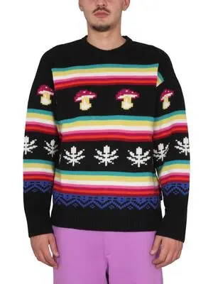MSGM Crew Neck Wool Sweater - Multicolour