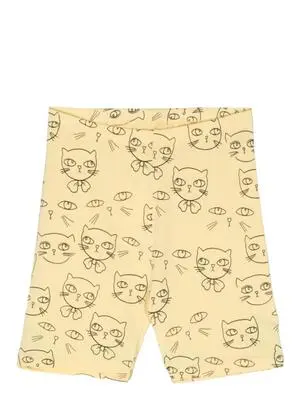 MINI RODINI Printed Bike Shorts - Yellow