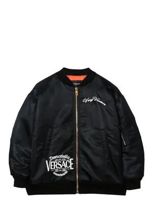 Versace Donatella Embroidery Bomber Jacket - Black