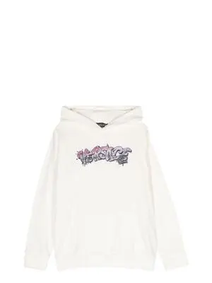 Versace Logo Cotton Hoodie - White