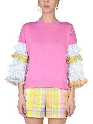 Moschino Ruffles Jersey Top - Pink