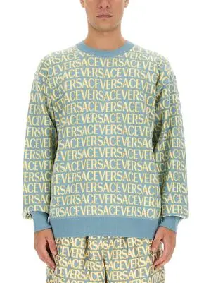 Versace Allover Logo Jersey - Multicolour