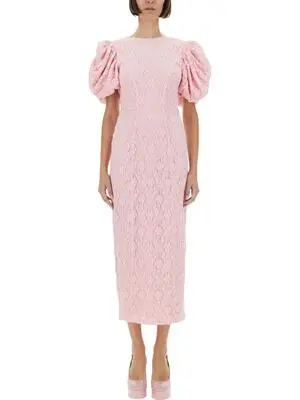 Remain Birger Christensen Lace Midi Dress - Pink