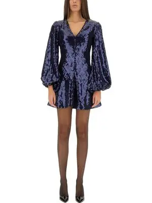 Remain Birger Christensen Mini Dress With Floral Pattern - Blue