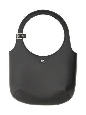 COURREGES Leather Handheld Bag - Black