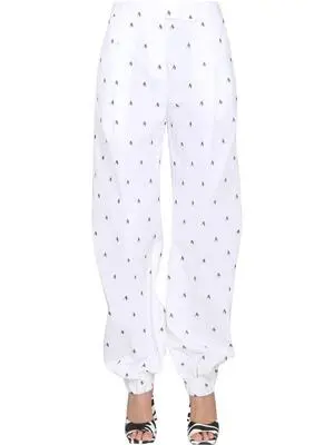 Attico Logo Printed Pants - White