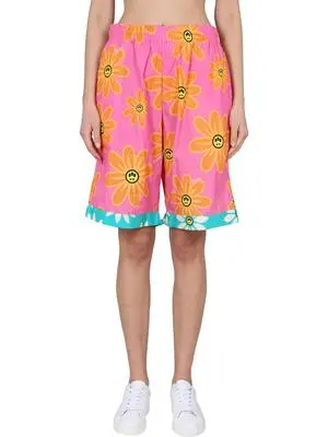 BARROW Sunflower Print Bermuda Shorts - Fuchsia
